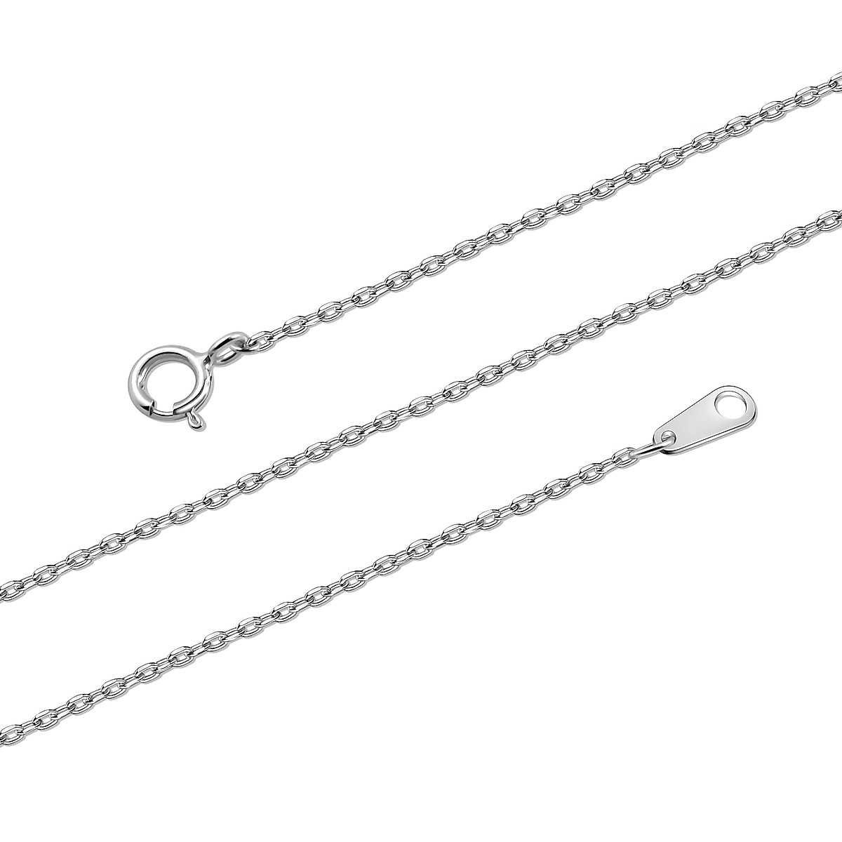 Gacimy Sterling Silver Chain Necklace for Women, 1mm Thin 925 Sterling Silver Cable Chain for Women, 18" Length with 2" Extension Chains