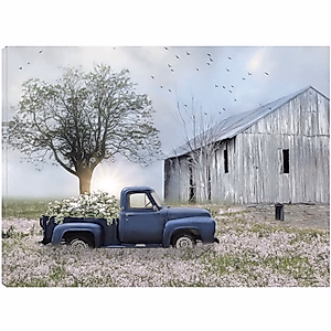 Fine Art Canvas Farmhouse I Must Have Flowers Canvas by Artist Lori Deiter - Canvas Art Print Wall Decor for Home, Room, Bedroom, living room - 46 in x 35 in