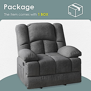 STARY Rocker Recliner Sofa Living Room Chair for Adults, Grey