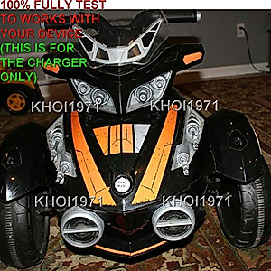 KHOI1971 8-FEET Wall Charger AC Adapter for Charging Black Orange-Trim 17066 17086 Huffy Star Wars X-Wing Fighter Ride On Motorcycle 6V-Volt Battery Charger AC Adapter NOT Created or Sold by Huffy