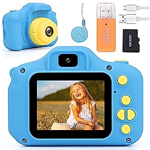 Gridspace Upgrade Kids Camera Toys for 3 4 5 6 7 8 9 Year Old Boy Girls Christmas Birthday Gifts Toddler Camera HD Digital Video Camera 1080P HD 2 Inch Screen with 32GB Card
