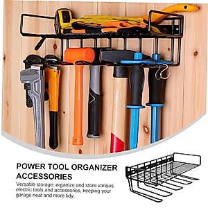 Zerodeko Tool Storage Box Storage Shelf for House Hand Tool Holder Electric Drill Holder Tools Organizer Power Tools Storage Storage Rack Peg Board Organizer for Tool Iron Black