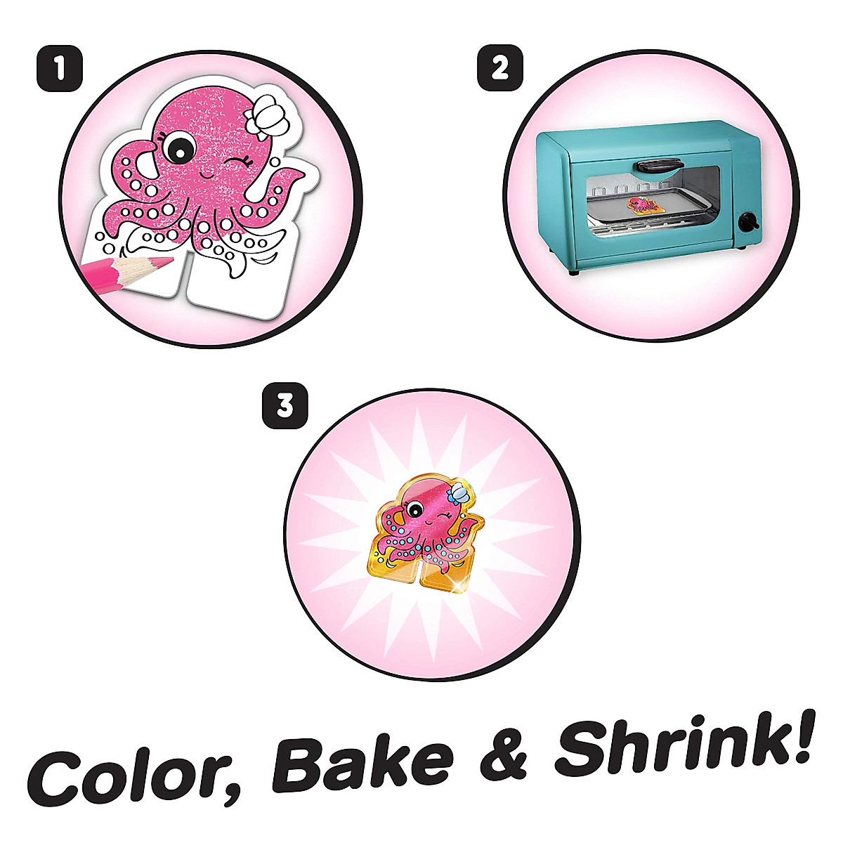 Shrinky Dinks Minis Mermaids, Includes 10 Preprinted Shrinky Dinks, Kids Art and Craft Activity Set, Kids Toys for Ages 5 Up by Just Play