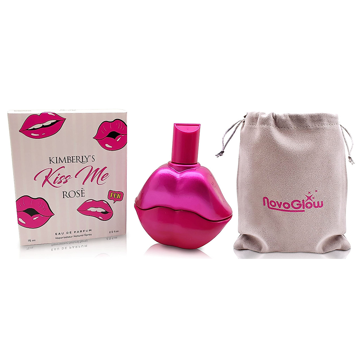 NovoGlow Verse 4-Piece Mini Fragrance Set for Women - Refreshing Combinations of Floral, Fruity & Woody Scents - Gift Choice with Natural, Mild & Non-Irritating Ingredients - Kimberly's Kiss