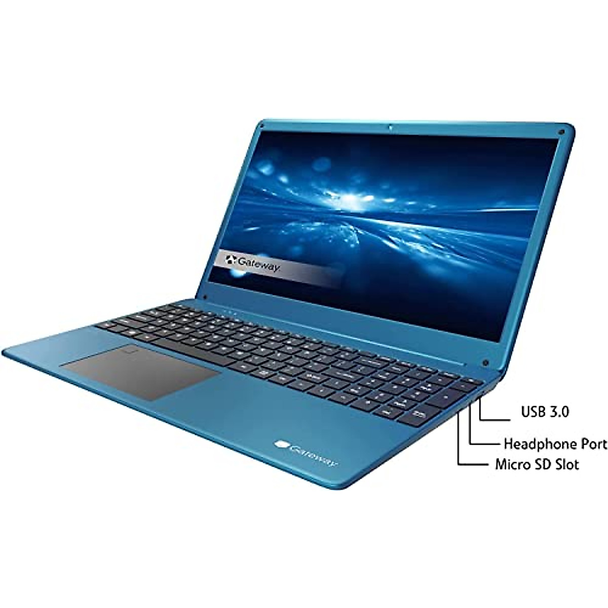 Gateway 15.6" Ultra Slim Notebook, FHD, Intel Core i3-1115G4, Dual Core, 8GB Memory, 256GB SSD, Tuned by THX, 1.0MP Webcam, HDMI, Fingerprint Scanner, Cortana, Windows 10 Home, Blue