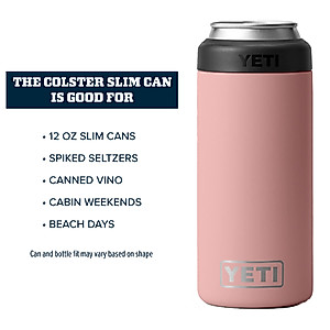 YETI Rambler 12 oz. Colster Slim Can Insulator for the Slim Hard Seltzer Cans, Sandstone Pink