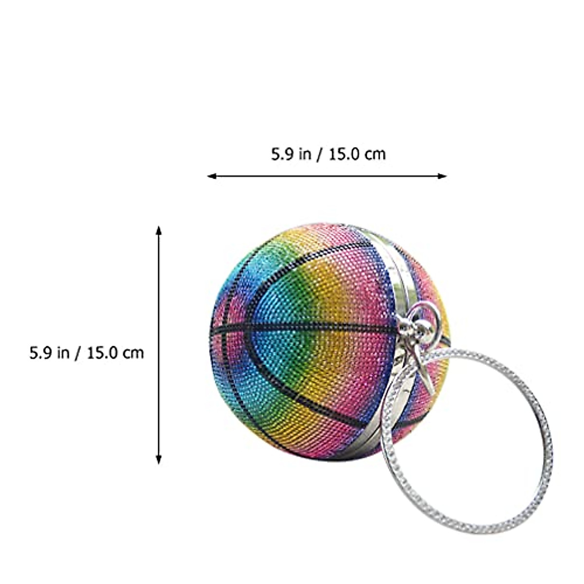 BESTOYARD Ball Shape Clutch Purse Party Handbag Rhinestone Ring Handle Evening Bag