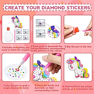 Easter Eggs Easter Basket Stuffers Filled 4 Eggs with Diamond Art Stickers Kit Inside, Colorful Large Plastic Easter Egg Fillers Easter Gifts for Kids Toddlers Teens Easter Toys Easter Egg Stuffers