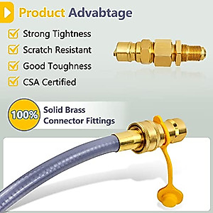 12FT Natural Gas Conversion Kit，52066 Gas Conversion Kit，65,000 BTU Natural Gas Hose and Regulator Compatible with Grill Kitchen Auxiliary Gas Grill