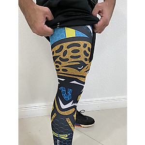 FP Football Leggings for Women Teens, Unisex Leggings, Fiber Colombia Leggings Fitness Workout Running Printed Pants JV Jaguars