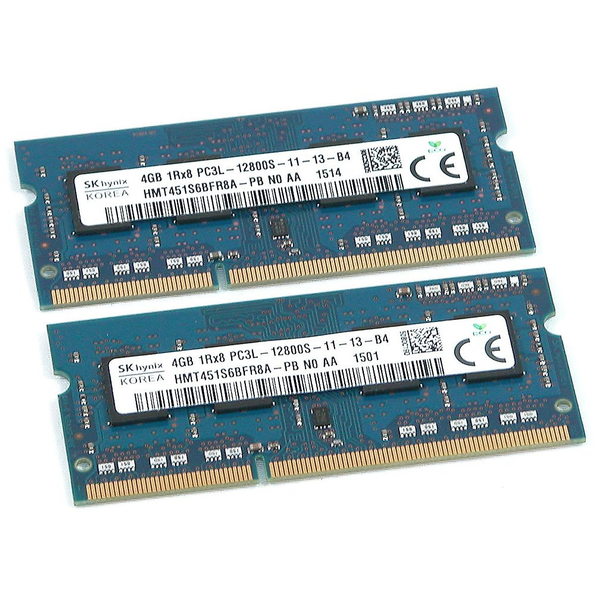 SK Hynix HMT451S6BFR8A 8GB (2x4GB) 1Rx8 DDR3 SO-DIMM PC3-12800 1600MHz 204-Pin Non-ECC CL11 1.35V Laptop Memory Module 2-Peace Kit HMT451S6BFR8A-PB