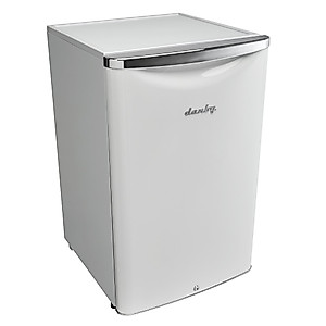 Danby DAR044A6PDB 4.4 Cu.Ft. Mini Fridge, Compact Refrigerator For Bedroom, Living Room, Bar, Dorm, Kitchen, Office, E-Star In Pearl White With Lock