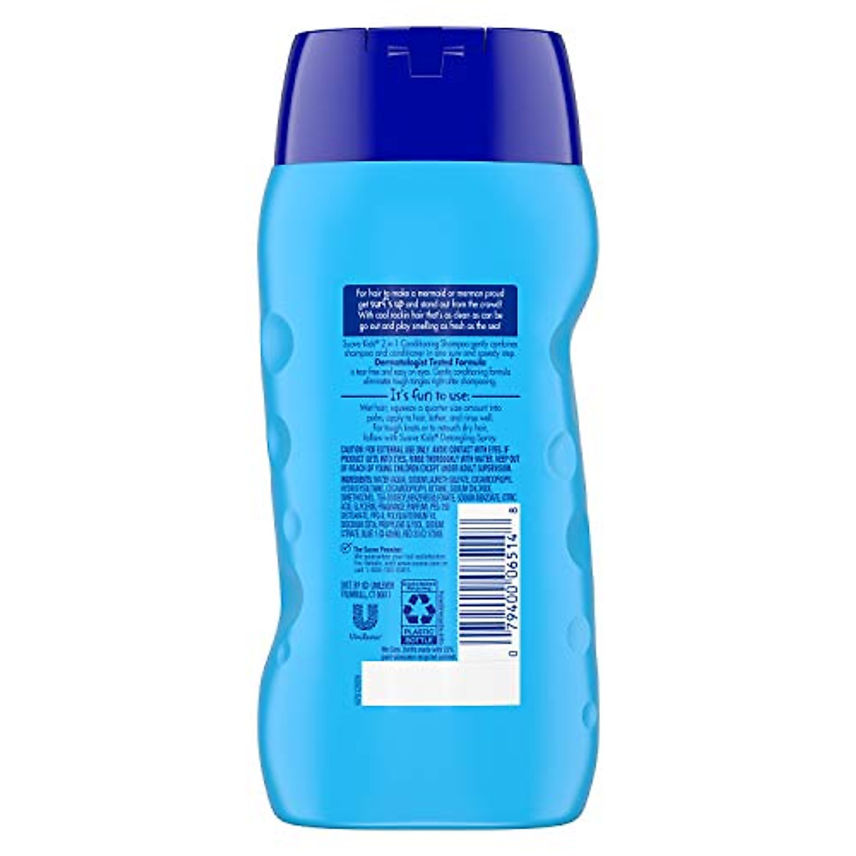 Suave 2 in 1 Shampoo and Conditioner For Gentle Cleaning and Detangling Surf's Up Hypoallergenic, Coconut, Fresh, 12 Fl Oz