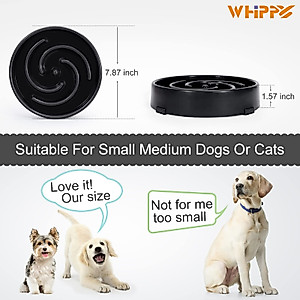 WHIPPY Slow Feeder Bowl for Small Medium Dog Fun Maze Feeder Dog Food Water Bowl Anti-Slip Puzzle Bowl No Chocking Healthy Interactive Bloat Stop Dog Bowl Dish,Medium,Black