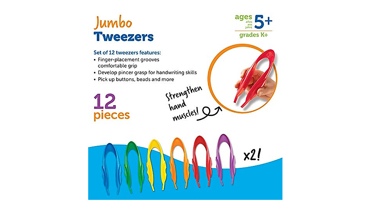 Learning Resources Jumbo Tweezers for Fine Motor Skills & Preschool Science