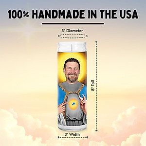 Coach Dan Campbell Candles - Funny Gift Saint Candle - Votive Glass Jar White Candle-Devotional Candles for Lions Lovers - Handmade Wax Candles - Unique Novelty Gift for Football Lovers