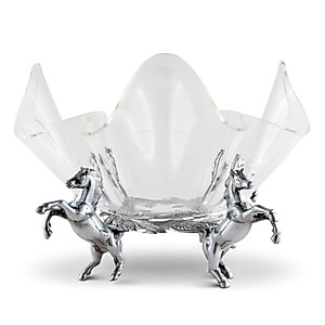 Arthur Court Designs Aluminum Metal Horse Stand with Acrylic Serving Bowl Diameter: 11 inch Tall: 9 inch