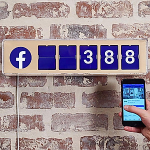 Smiirl - Facebook Follower Counter - Physical Device Connected to Your Business Social Networks in Real Time - Interactive Display - Awareness and Loyalty Booster - Wi-Fi & Hotspot - 5 Digits
