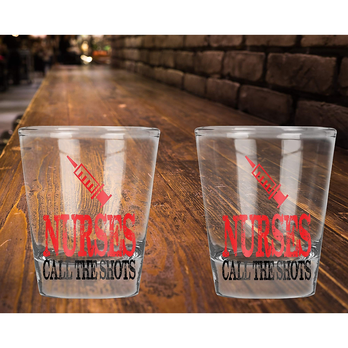 Crazy Bros Tees Nurses Call The Shots - Funny Birthday Idea for Nurses- 1.75 OZ Shot Glass (2)