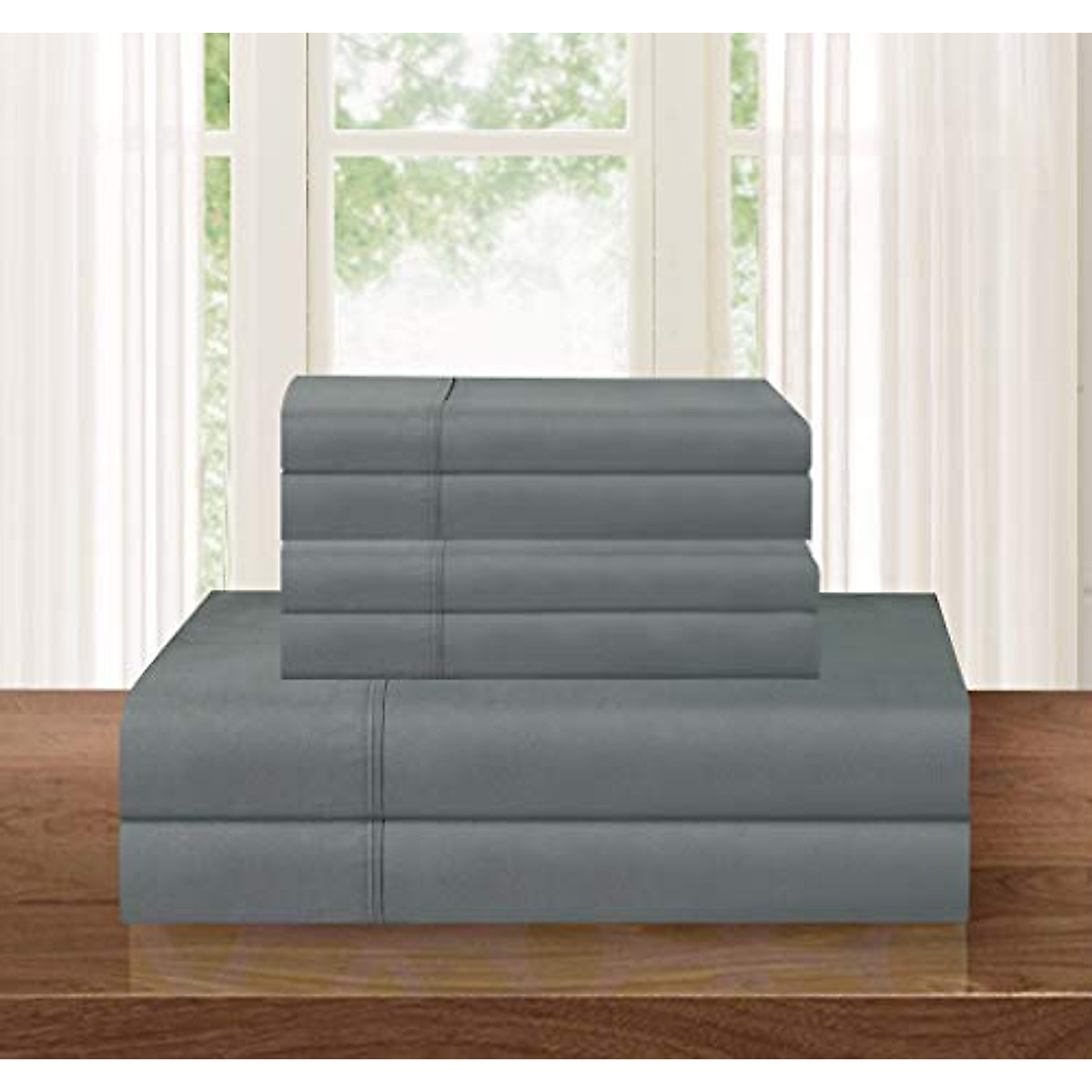 1500 Thread Count Egyptian Quality 4 pc Sheet set, Deep Pocket Up to 16" - Wrinkle Resistant - All Size and Colors , Queen Gray