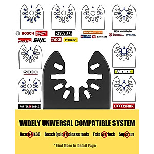 60pcs Oscillating Saw Blades, 2023 Upgrade Efficient Oscillating Blades, Japanese Long Teeth, Quick Release Multi Tool Blades Kits for Plastics, Universal Multitool Blades Wood Fit Almost All Model