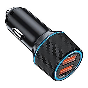 Car Charger, GBEAST Total 36W Mini USB Car Charger with Fast Charging Dual QC3.0 Port(Each Port 18W) Car Phone Charger Compatible with Samsung Galaxy S22/S21/S20 Plus/Ultra /S10+/S10, iPhone 14 etc