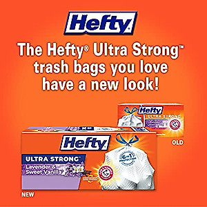 Hefty Ultra Strong Tall Kitchen Trash Bags, Lavender & Sweet Vanilla Scent, 13 Gallon, 110 Count