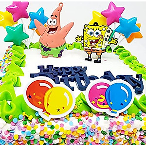 Spongebob Squarepants Cake Topper Set Featuring Spongebob, Patrick and Friends (Unique Design)