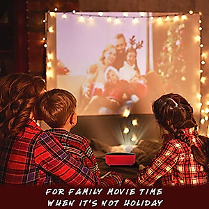 AAXA CP3 Holiday Projector for Festive Holiday Windows, HD 1080p Support LED Portable Projector with 5 Onboard HallowFX Christmas Holiday Effects, Built-in Speaker