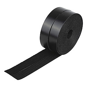 Denser 1 Inch Hook and Loop Tape Sticky Back - 5.5 Yards (16.5 Feet) - Strips Adhesive Heavy Duty Black Roll (1 inch * 16.5 ft)