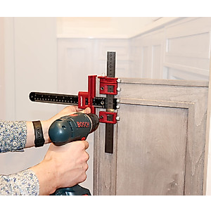 Milescraft 1340 Hardware Jig – Adjustable Drill Guide to Quickly Install Cabinet/Drawer Handles, Knobs and Pulls. Cabinet Hardware Template, Wood Drilling Guide Jig, Drawer Pull Jig.