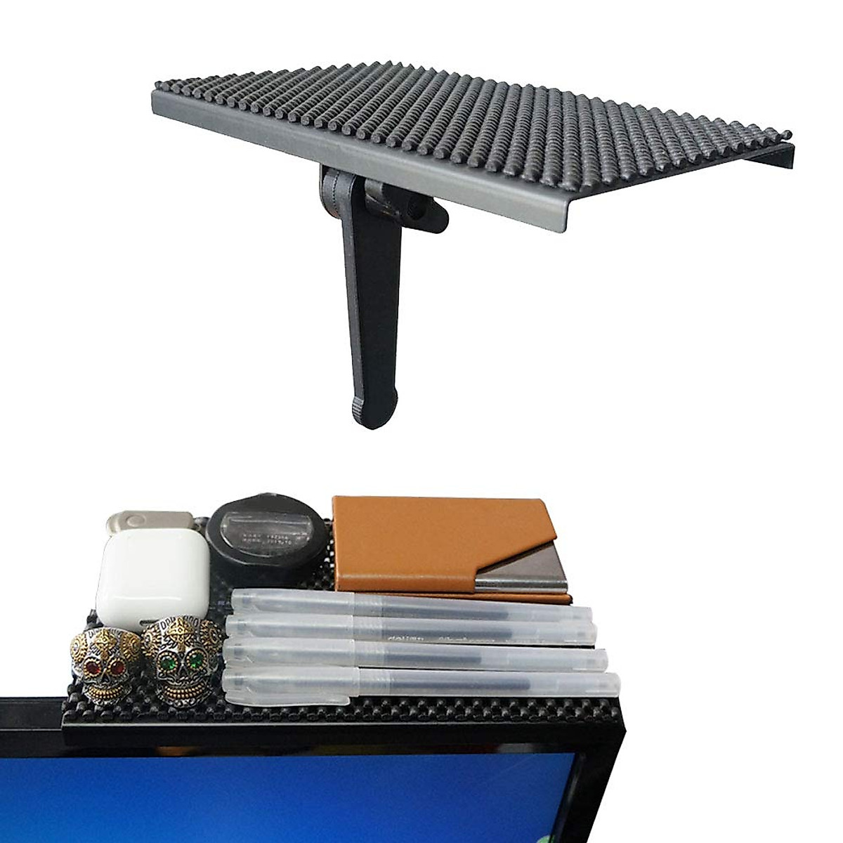 YOKEPO Platform Solid Screen Shelf Adjustable Mount Desktop PC Monitor Used to Place Cable Box Speakers Apple TV PlayStation Camera Frames Remote (Black, New 8 inch)