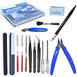 JUNYAOHSU Gundam Model Tool Kit, 28pcs Hobby Building Tool Set, Modeler Basic Tools Craft Set for Cars, Airplanes, Buildings, Gundam, Robots Models Repairing and Fixing