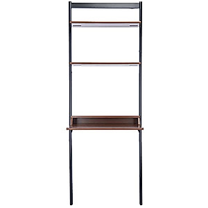 Safavieh Home Collection Pamella Honey Brown and Charcoal 2-Shelf Leaning Desk DSK9400A, 0