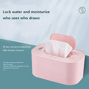 Xiaoling Baby Wipe Heater, Wet Warmer Dispenser Box, Portable Infant with Display, Health Care Supplies, 40℃-60℃ Wide Range Multi-Level Adjustment, 7.87x4.72x5.91in, Pink