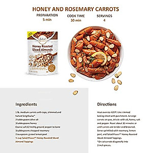 Salad Pizazz Almond Toppings Snack Mix and Salad Topping Resealable Bag, Honey Roasted, 3.5 Ounce