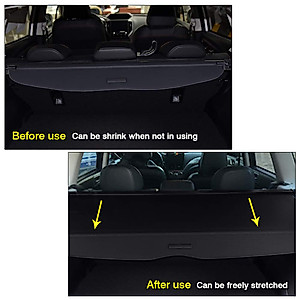 Powerty Compatible with Cargo Cover Subaru Crosstrek and Impreza 2018-2023 Accessories Rear Trunk Security Cover Retractable Trunk Cover Shielding Shade (Not Fit for Plug-in and Hybrid Models)