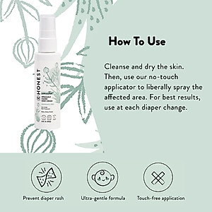 The Honest Company Diaper Rash Cream Spray + Soothing Baby Bottom Wash Bundle | Naturally Derived, Non-Irritating, Cruelty Free | 2 fl oz, 5 fl oz