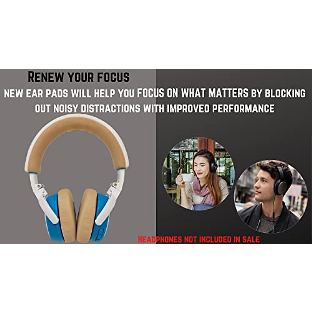 Premium Replacement SoundLink On-Ear Beige Ear Pads Cushions Compatible with Bose SoundLink On-Ear Wireless BH1 Headphones Bose On-Ear 2 (OE2) and Bose SoundTrue On-Ear Headphones. Great Comfort