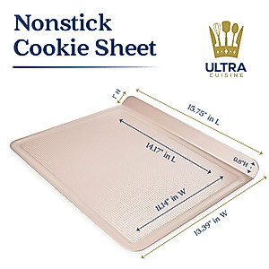 Ultra Cuisine Cookie Slider Sheet Pan - Nonstick for Even Baking - Textured Baking Pan - Warp and Scratch Resistant - Easy Food Release - Simple Cleaning - Nonstick Sheet Pan - food sheet - 15x13