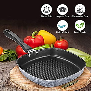 Generic Non-Stick Square Fry Pan, Aluminum, 12"