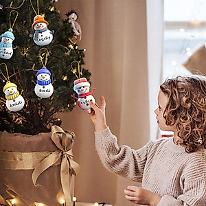 TATLETATLE Personalized Snowman Christmas Ornaments Custom Family Names 8pcs Xmas Ornaments Customized Ornaments for Christmas Tree Hanging Decorations (Snowman-5)