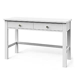 Child Craft Forever Eclectic Harmony Writing Computer Desk with Drawers, Multipurpose Bedroom Writing Table with Storage Space, Small Wood Desk, 48 Inches (Matte White)