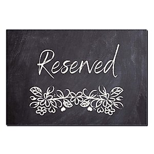 15 Reserved Signs for Tables Wedding Reception | Reserved Table Cards | Table Setting Cards |Vintage Chalk Design | 4 x 6 Double Sided Print | Party Events