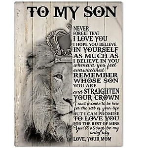 Plaques for son To my son gift decoration My Son Never Forget I Love You Be Love from Mom Metal Tin Sign 8x12 Inch