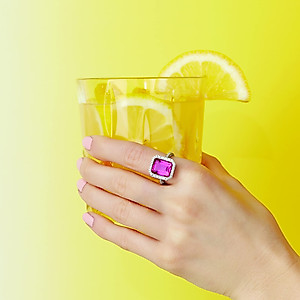 Ross-Simons 6.50 Carat Pink Topaz and .25 ct. t.w. Diamond Ring in Sterling Silver. Size 9