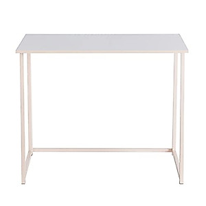 Urban Shop Folding Computer Desk-No Tools Assembly, White/Pink