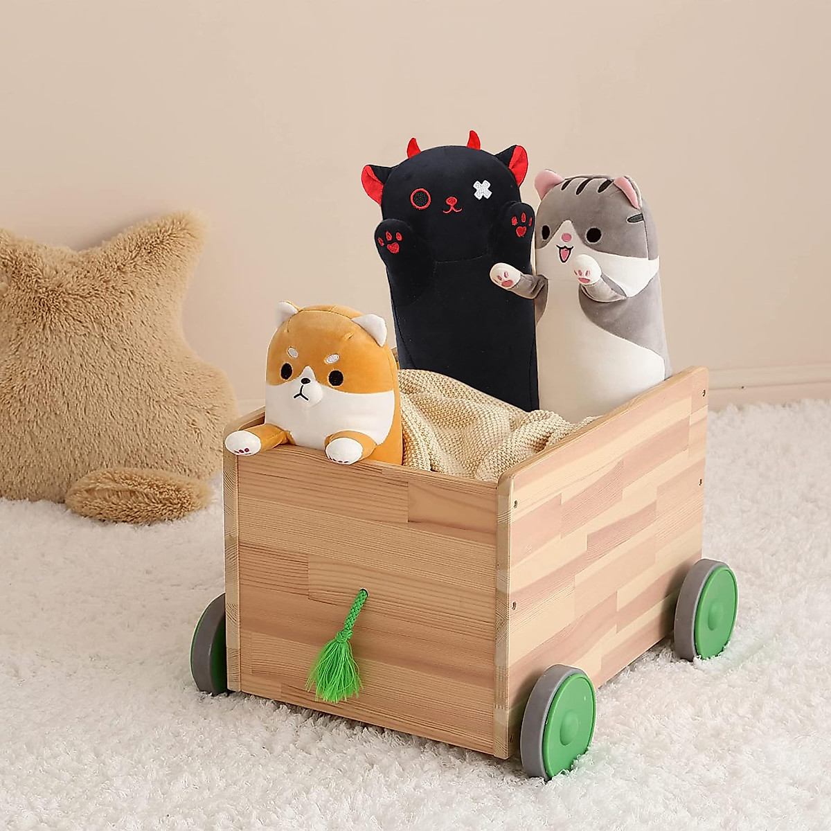 PEACHCAT Long Kitten Plush Pillow Cute Black Cat Stuffed Animal Cat Plush Toy for Kids 19.6"