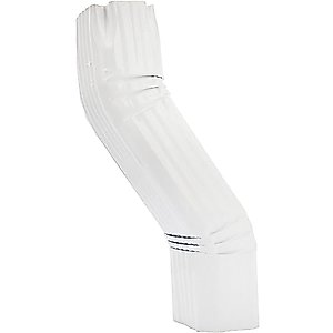 Gutter Downspout OFFSET White (Gloss) Aluminum gutter downspout elbow extensions. (3X4 A-Style)