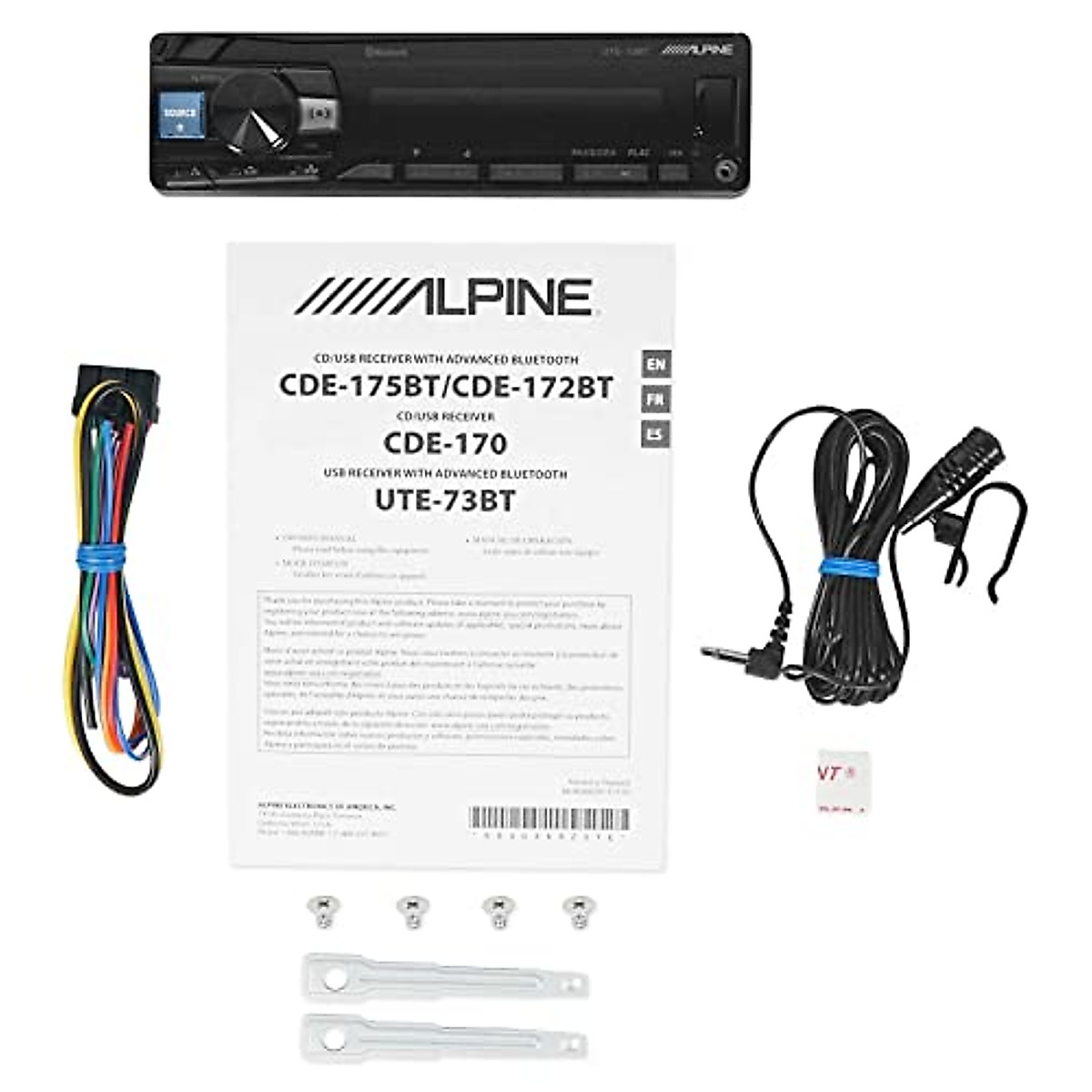 ALPINE UTE-73BT Digital Media Advanced Bluetooth Car Receiver w/AUX/USB+Remote
